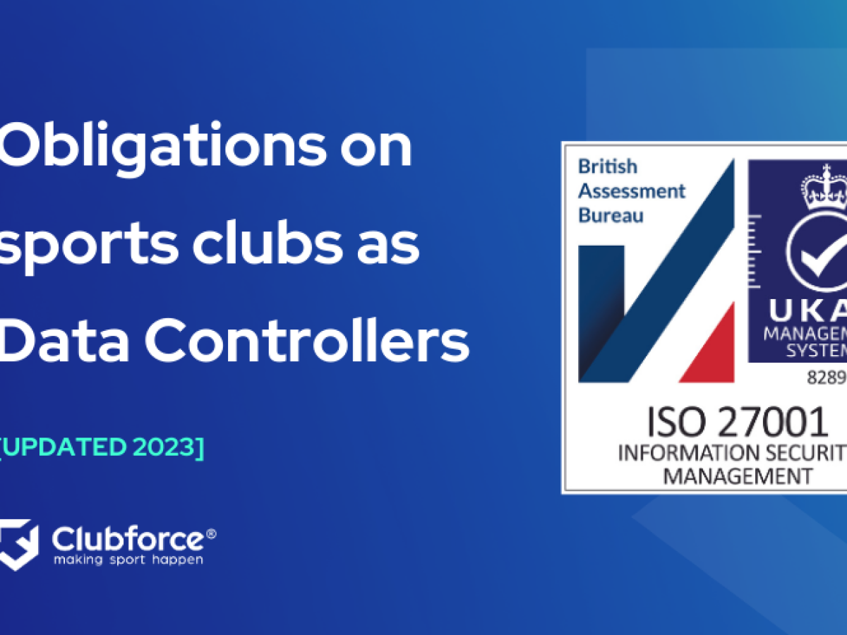 Obligations on sports clubs as Data Controllers under GDPR