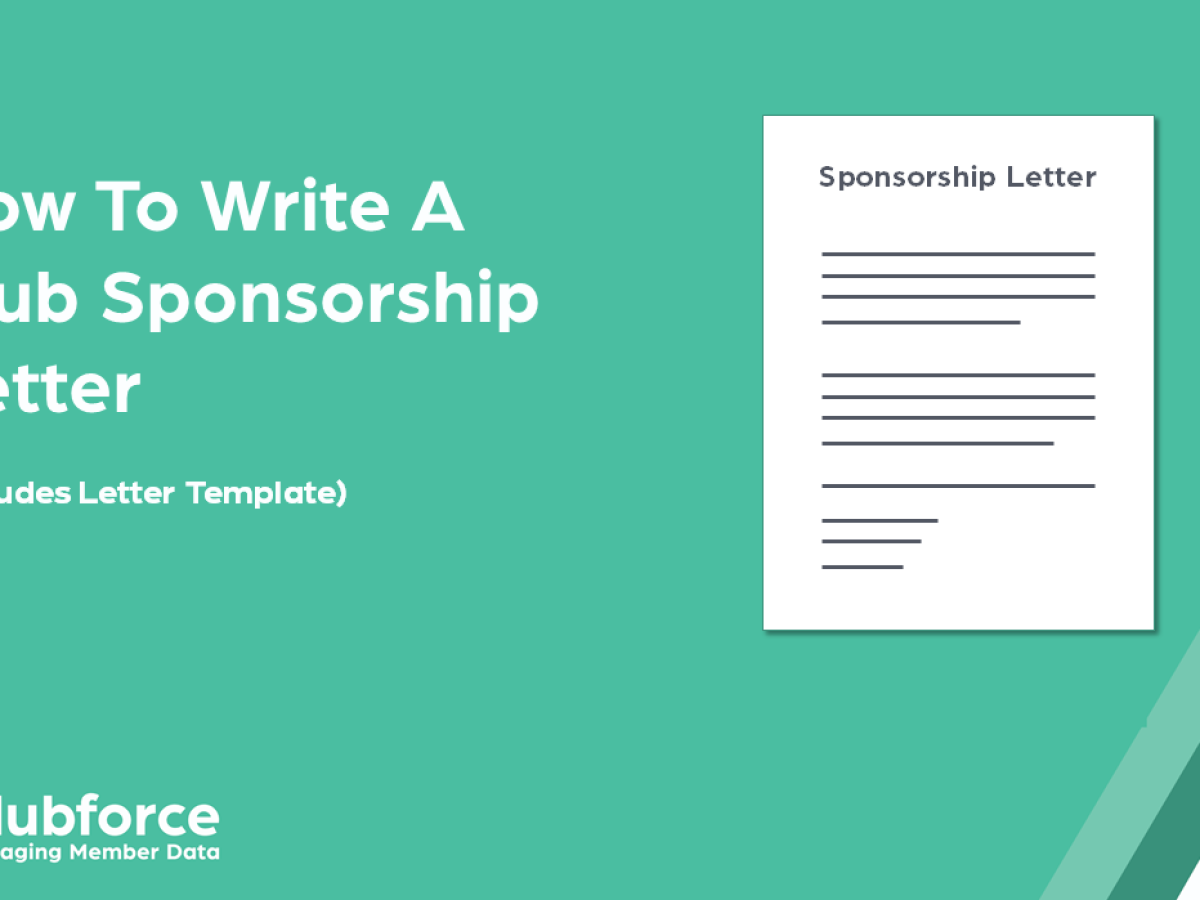 Club Sponsorship Proposal Letter Template - Clubforce