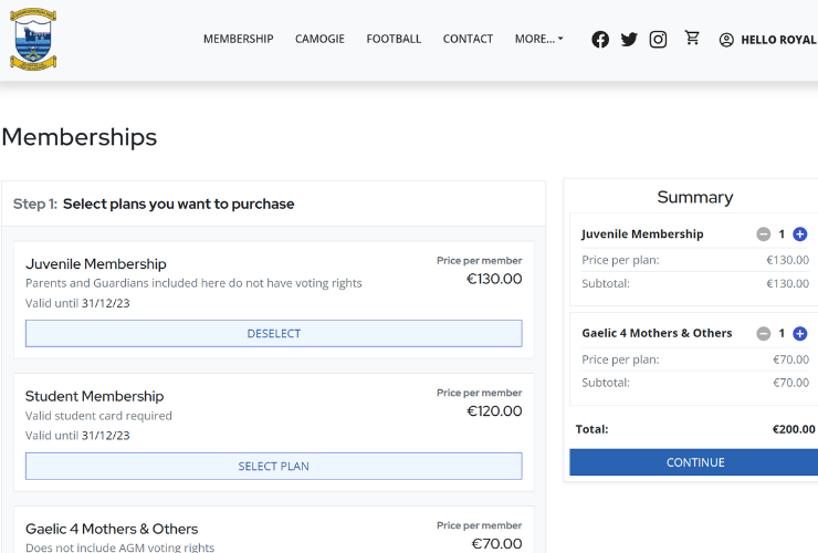 Memberships - Clubforce